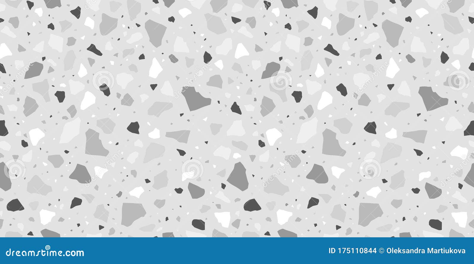 Gray Terrazzo Vector Seamless Pattern. Modern Monochrome Tile Texture ...