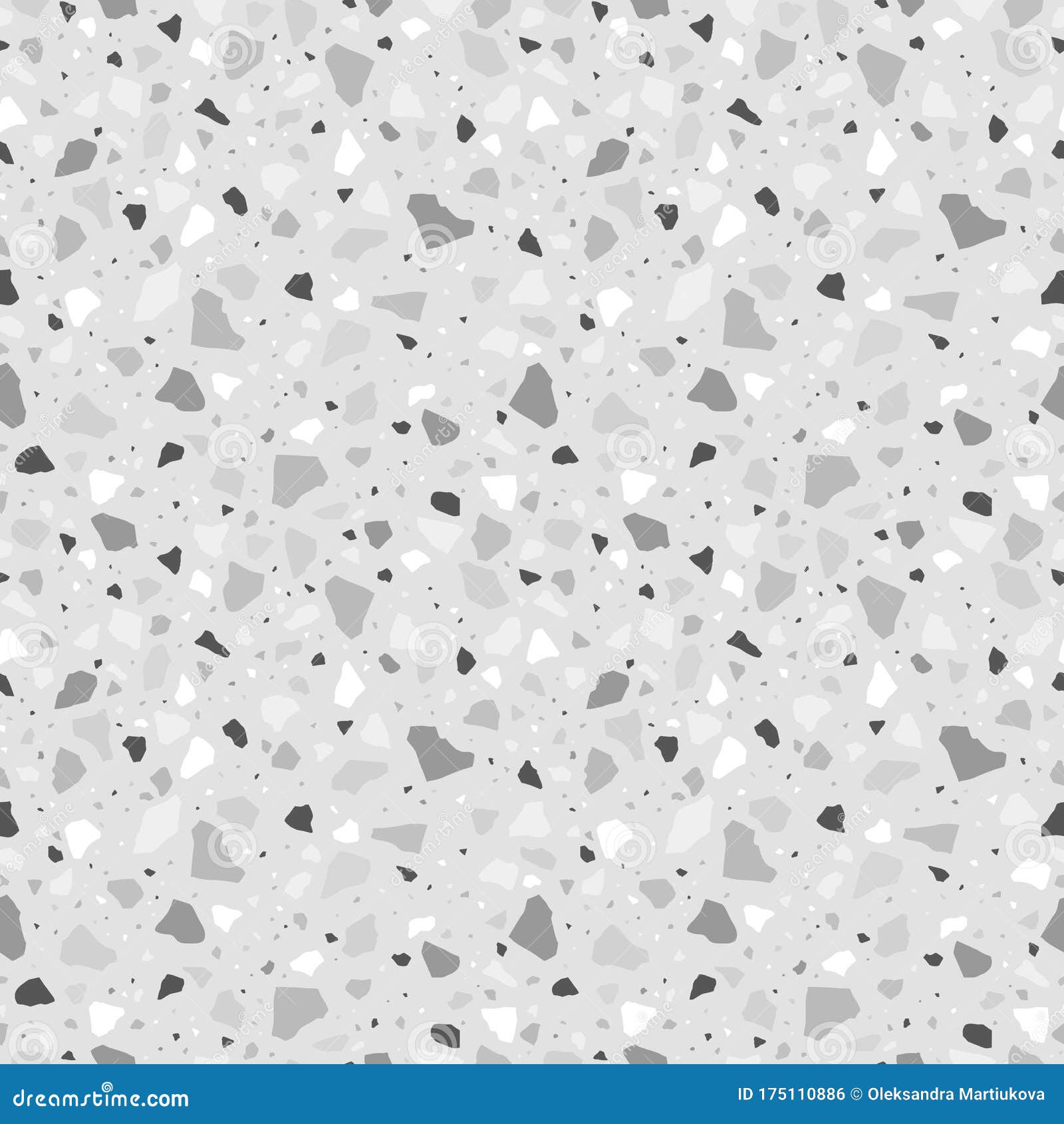 Gray Terrazzo Vector Seamless Pattern. Modern Monochrome Tile Texture ...