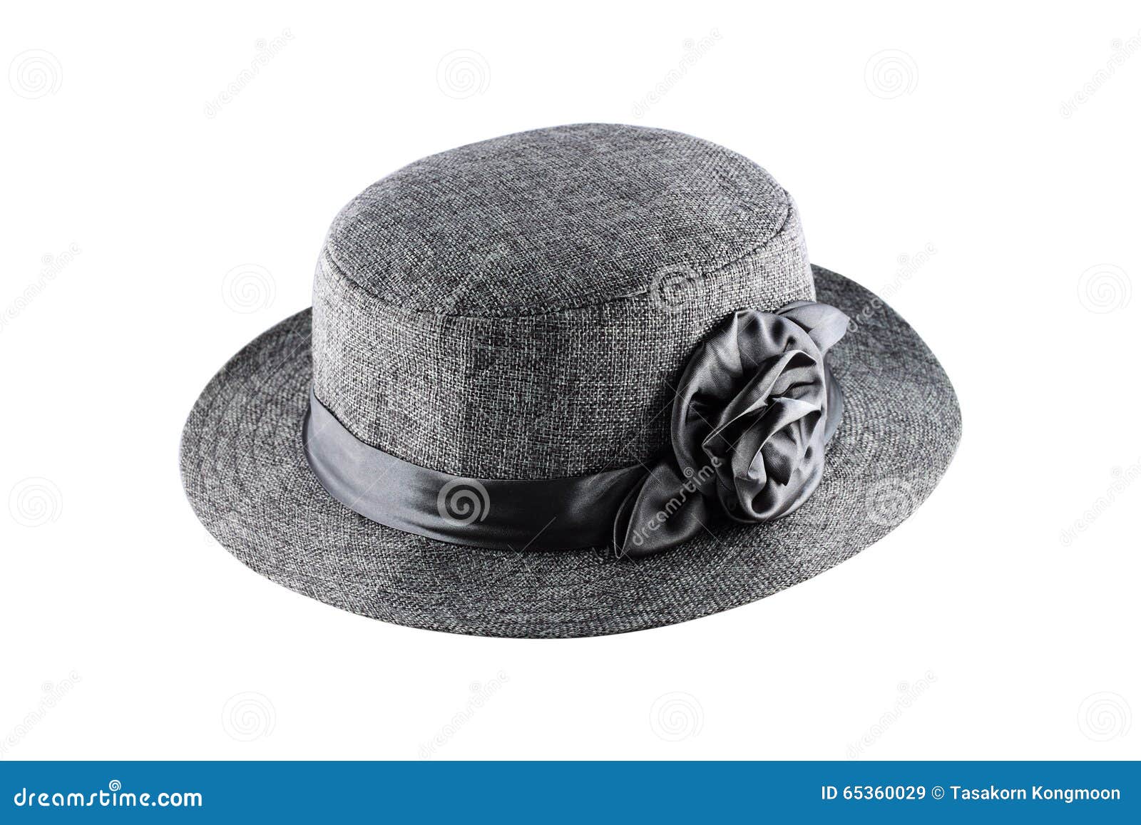 Gray Textile Fibers Hat for Decoration Isolated on White Stock Image ...
