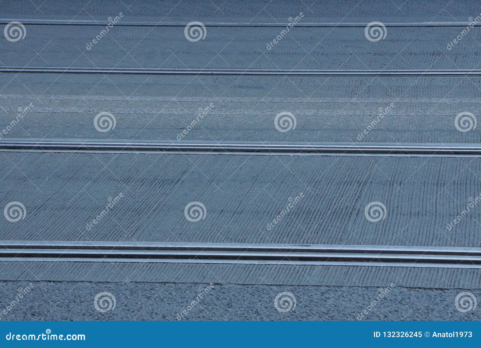 Gray Texture of Tram Rails on Asphalt Stock Image - Image of line ...