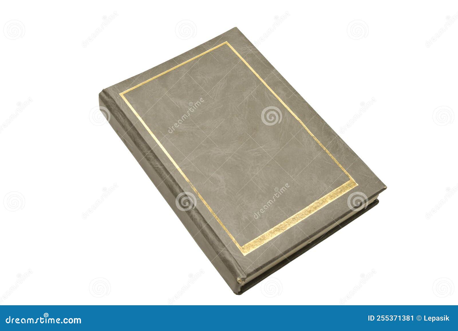 Gray Textured Book Cover on a White Background, Isolate, Perspective ...