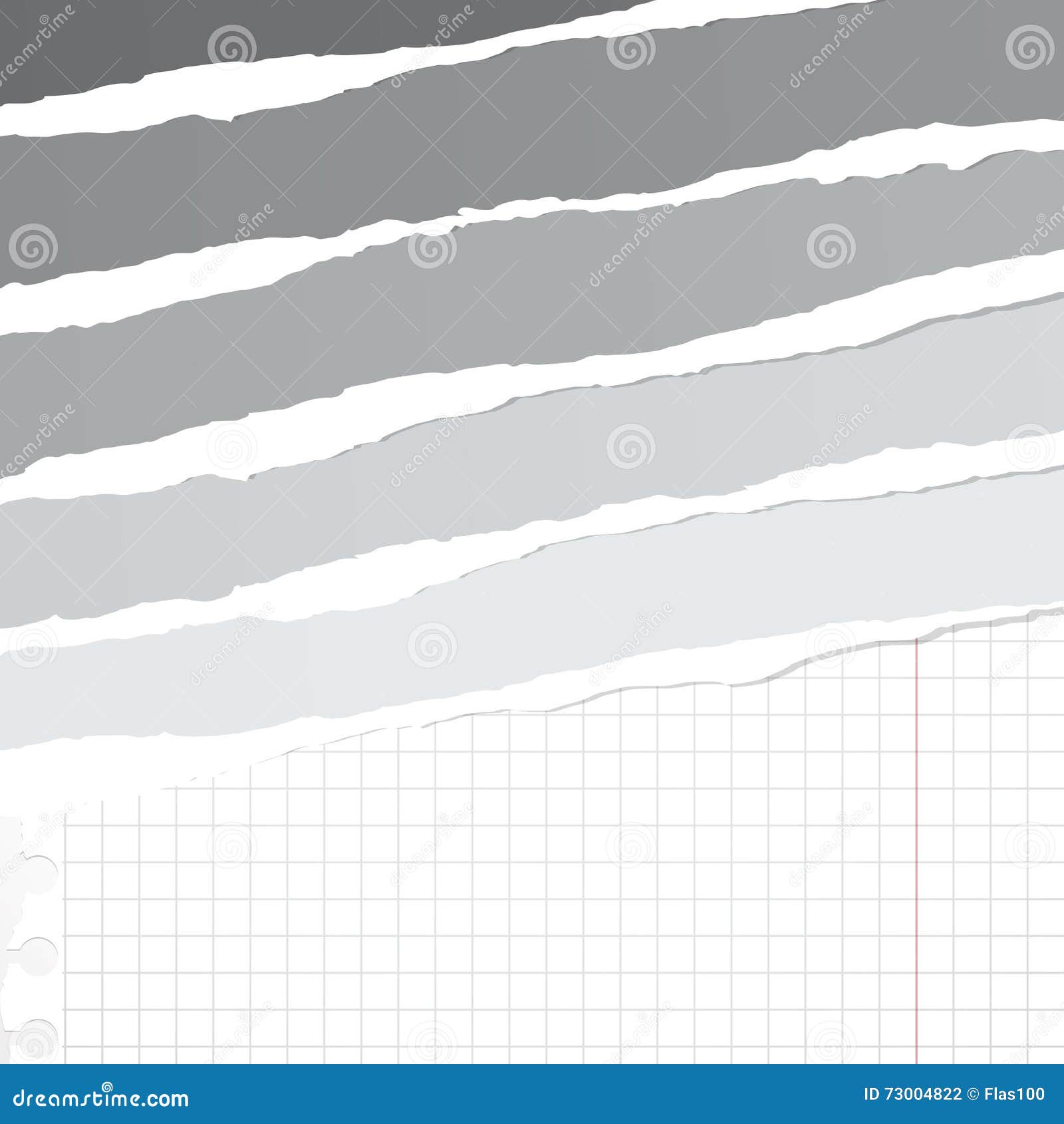 Gray Torn Paper Pieces are Stuck on Squared Notebook Sheet Stock Vector ...