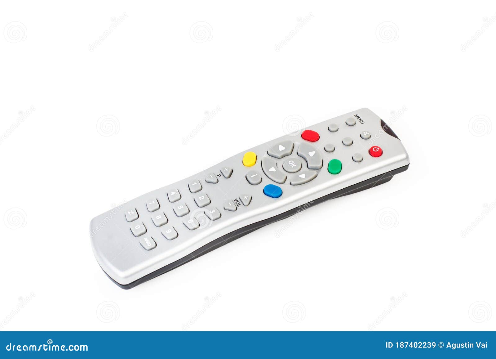 A Gray Tv Remote Control Isolated Stock Image - Image of communication ...