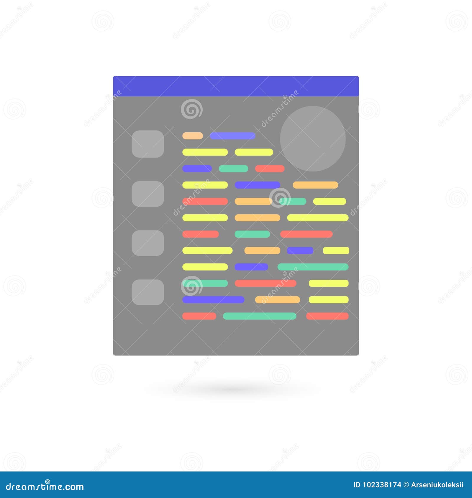 Gray UI template stock vector. Illustration of check - 102338174