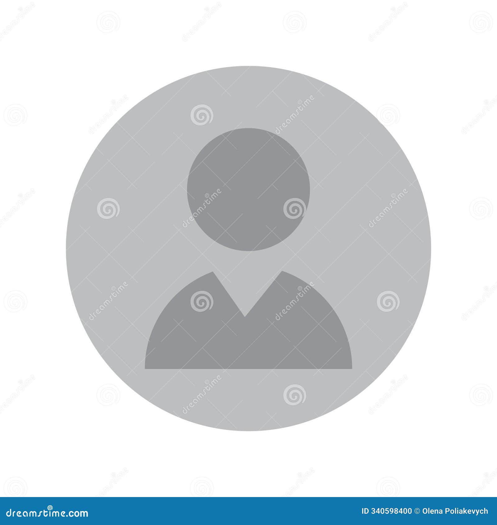 Gray User Icon Inside Circular Frame. Simple Head and Shoulders ...