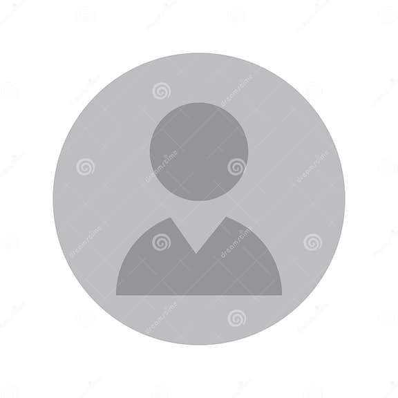 Gray User Icon Inside Circular Frame. Simple Head and Shoulders ...