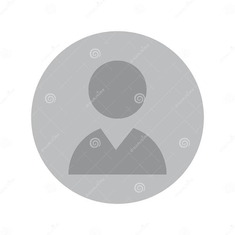 Gray User Icon Inside Circular Frame. Simple Head and Shoulders ...