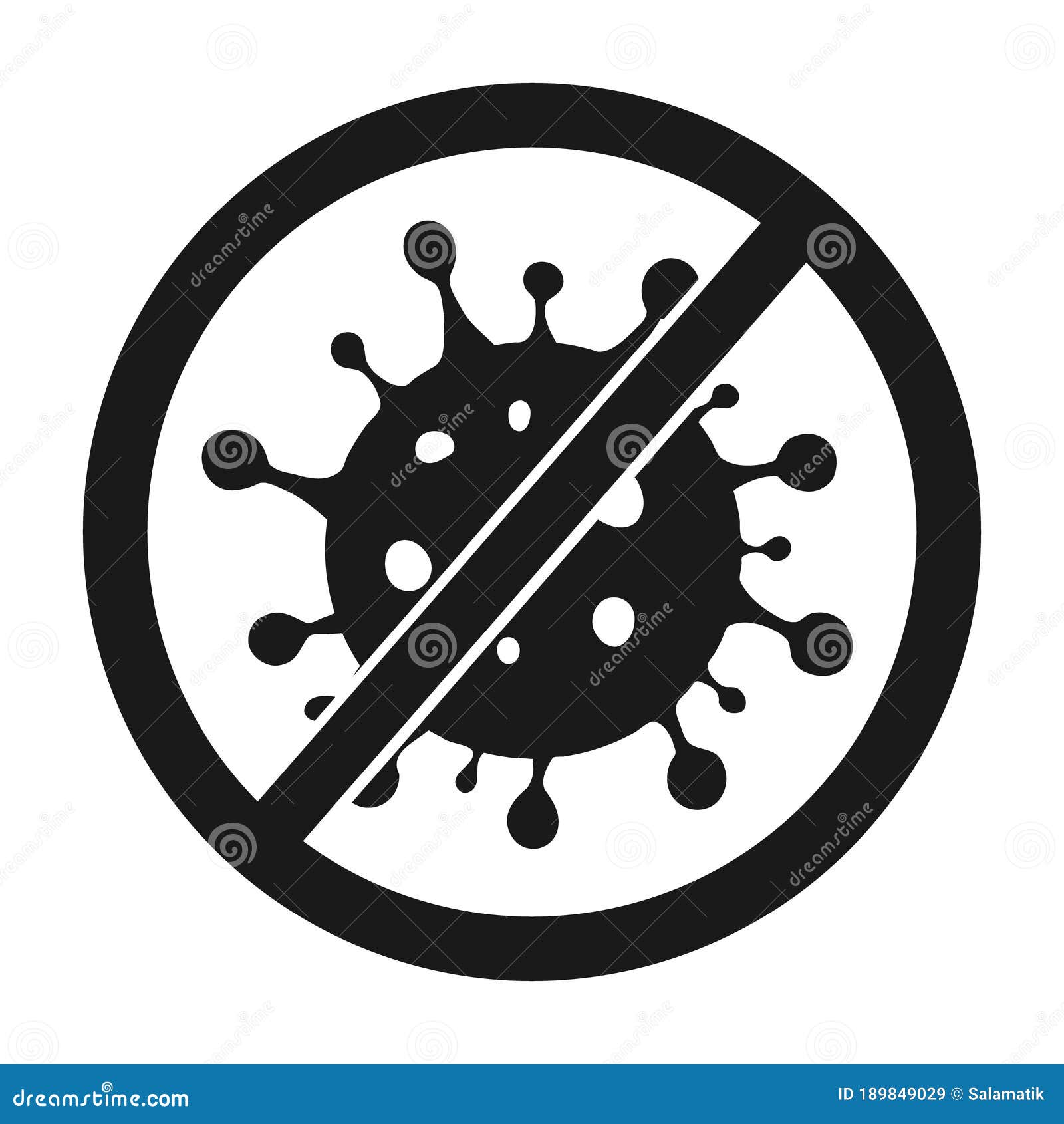 Gray Vector Icon of the Stop Microbe. Kill Virus Stock Vector ...