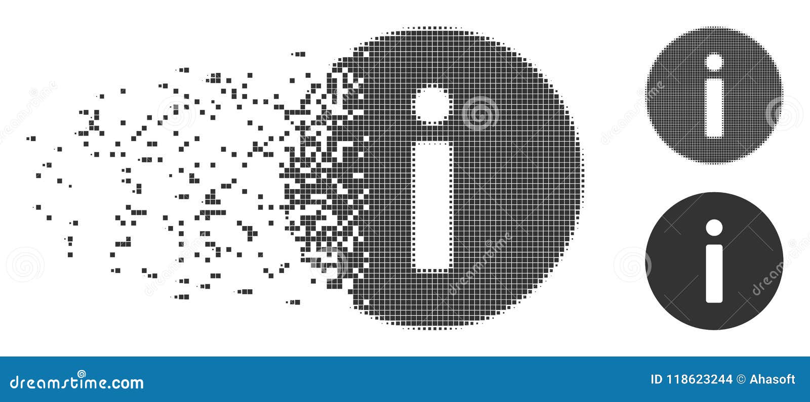 Moving Pixel Halftone Info Icon Stock Vector - Illustration of ...