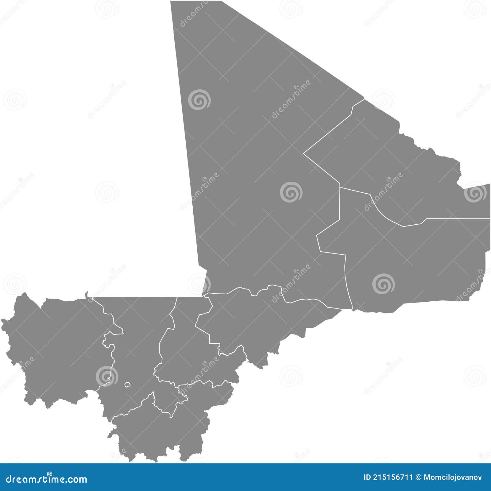 Gray map of Mali stock vector. Illustration of culture - 215156711