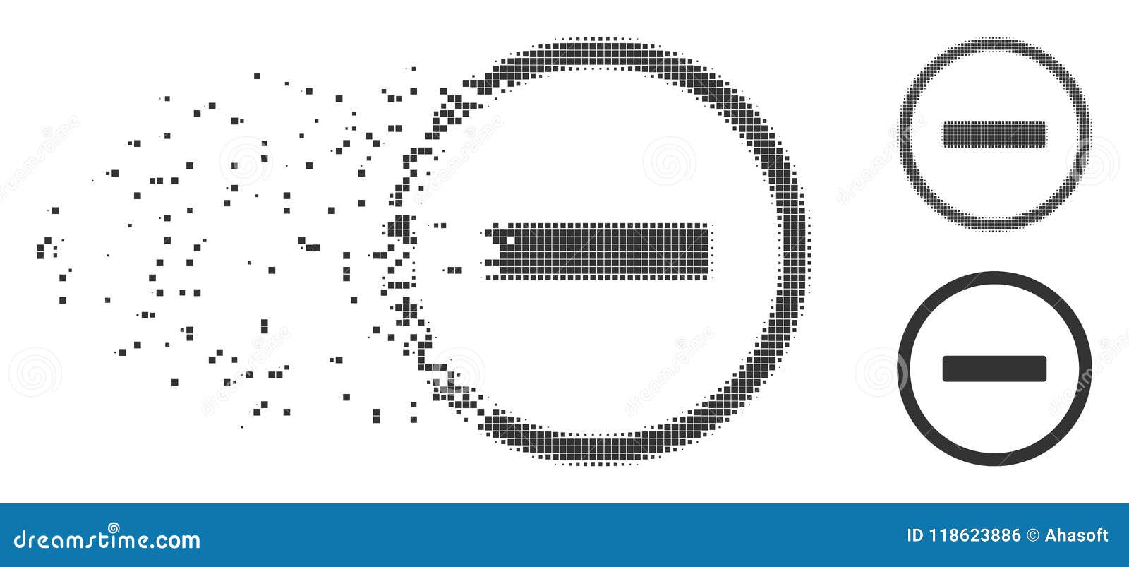 Disintegrating Pixel Halftone Remove Icon Stock Vector - Illustration ...