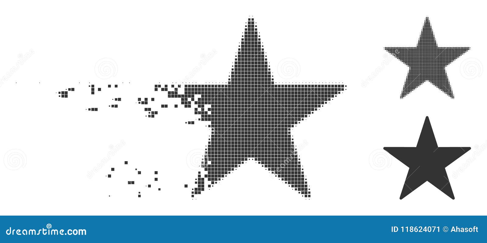 Dispersed Pixel Halftone Star Icon Stock Vector - Illustration of ...