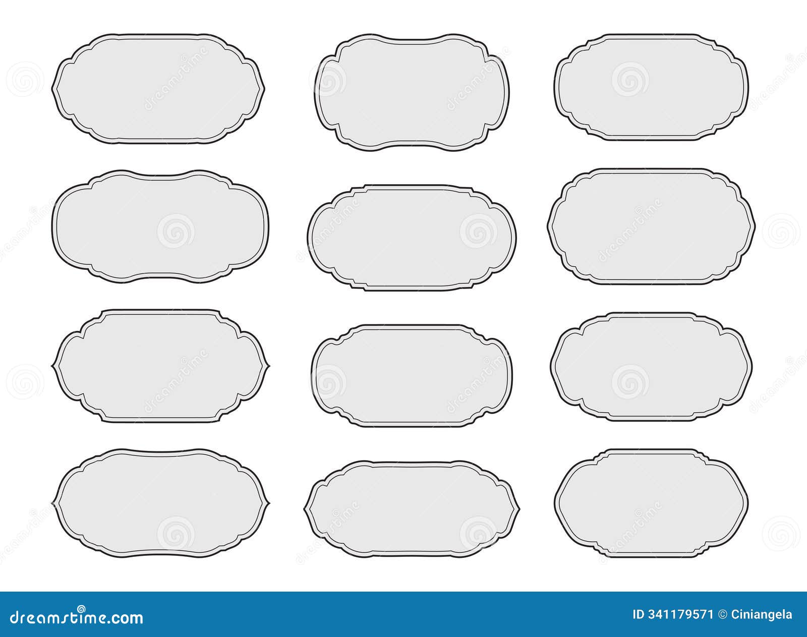 Gray Vintage Label or Emblem Set for Jars or Bottles. Isolated Retro ...