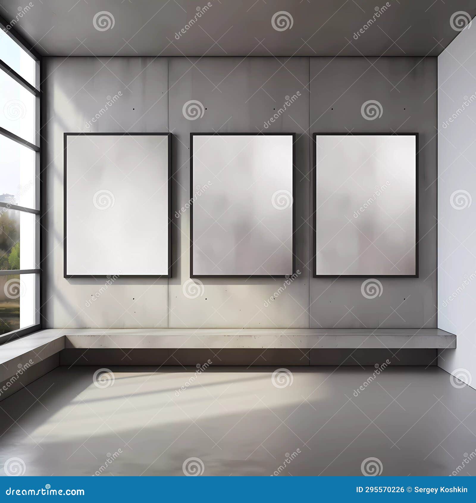 Gray Wall with 3 White Signboard Mockup and Copy Space Background ...