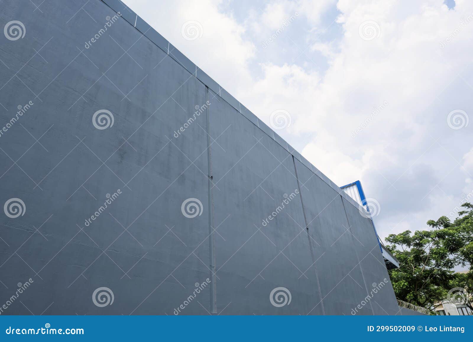 Gray Wall of Building Exterior Stock Image - Image of blue, rough ...