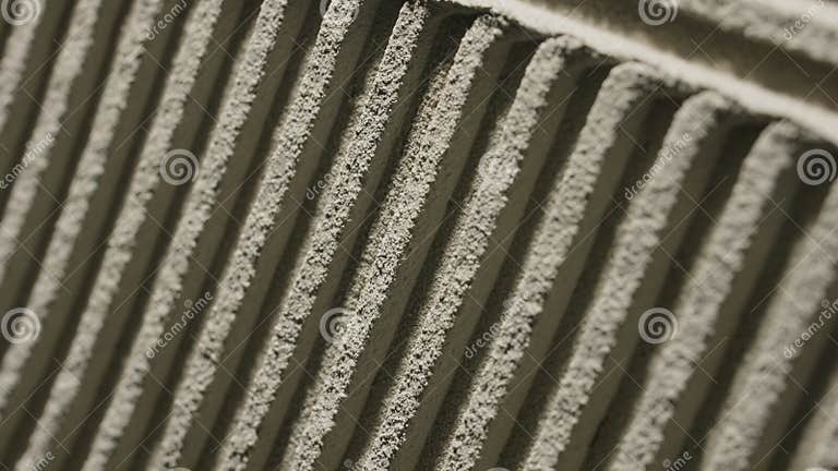 Gray Wall Glue Plaster Comb Surface Prepared for Tiling. Tile Adhesive ...