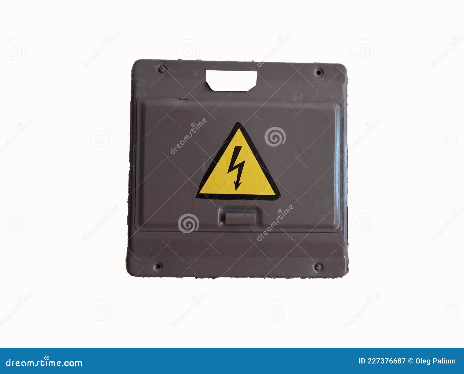 Gray Wall-mounted Electrical Panel - Close-up Stock Image - Image of ...