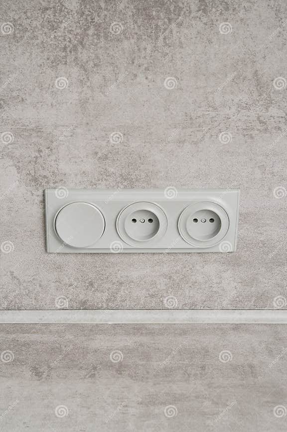 European Electrical Socket with Light Switch Stock Photo - Image of ...