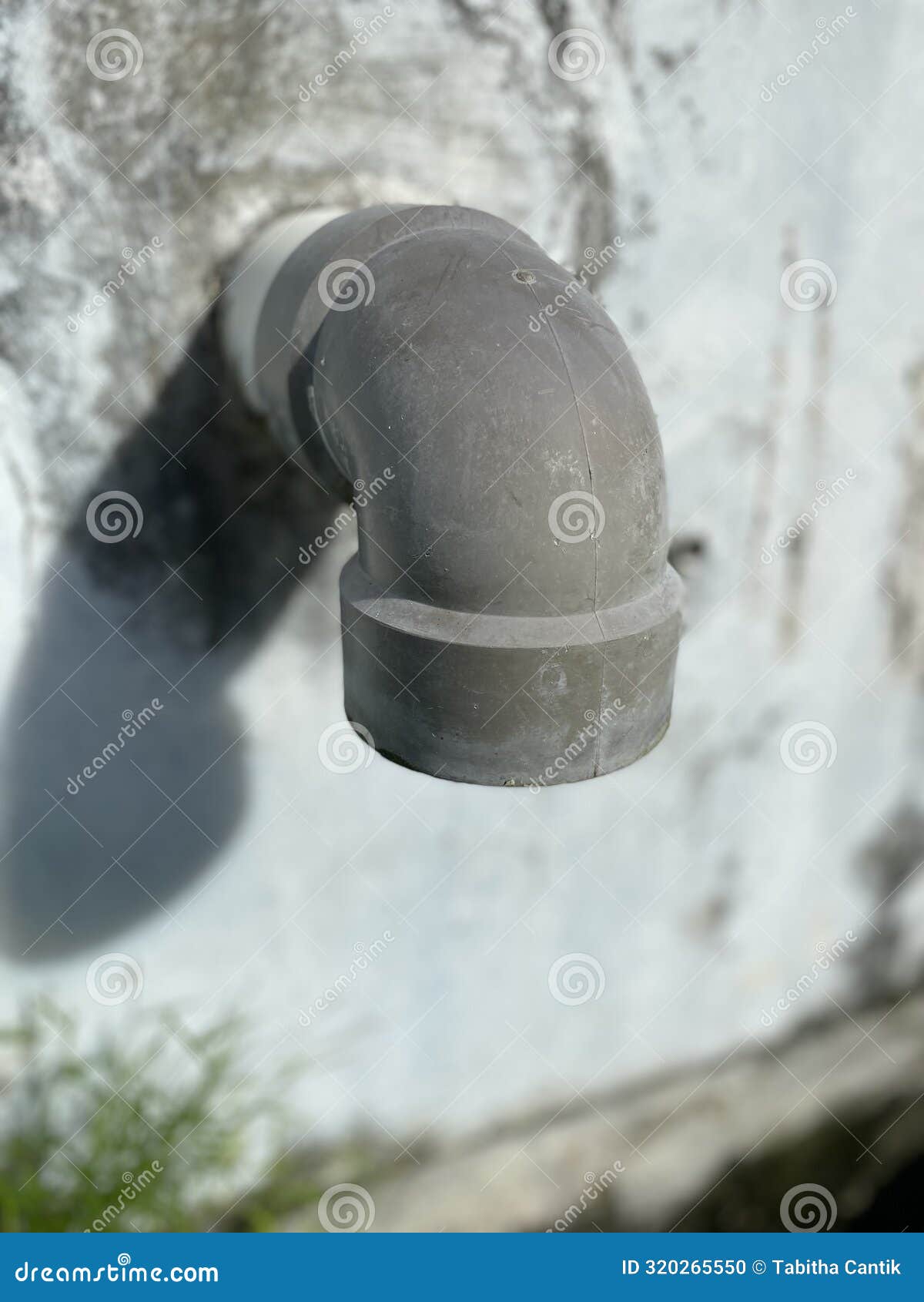 Gray Water Drain Pipe with a Large Hole Stock Photo - Image of repair ...