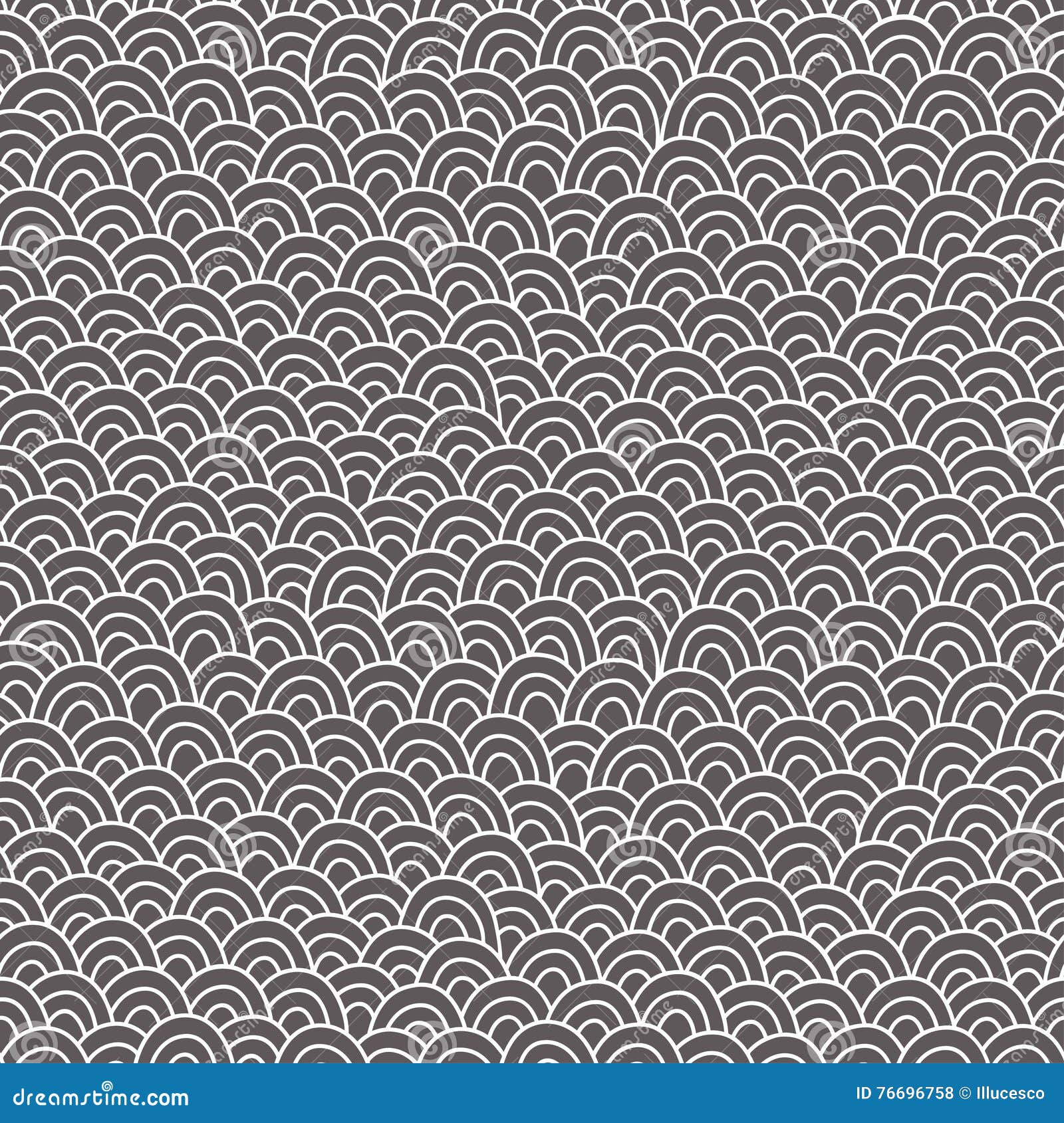 Gray Waves Doodle Pattern. Hand Drawn Seamless Background Stock Vector ...
