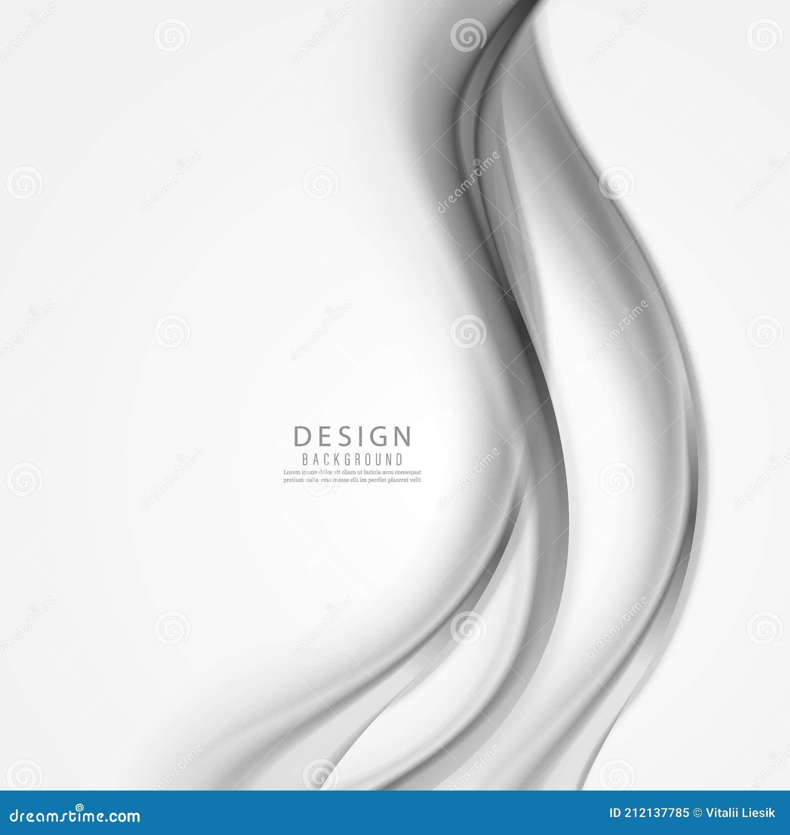 Gray Wavy Abstract Background.Smooth Gray Waves.Wave Flow Stock Vector ...