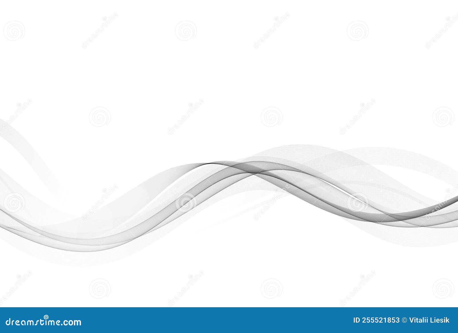 Gray Wavy Flow, Abstract Wave Vector Background Stock Vector ...
