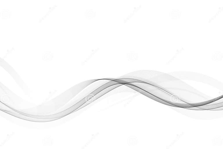 Gray Wavy Flow, Abstract Wave Vector Background Stock Vector ...