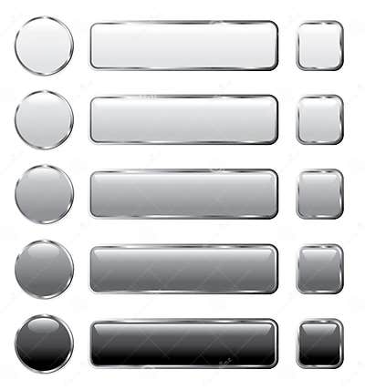 Gray web buttons long stock vector. Illustration of glossy - 9792497