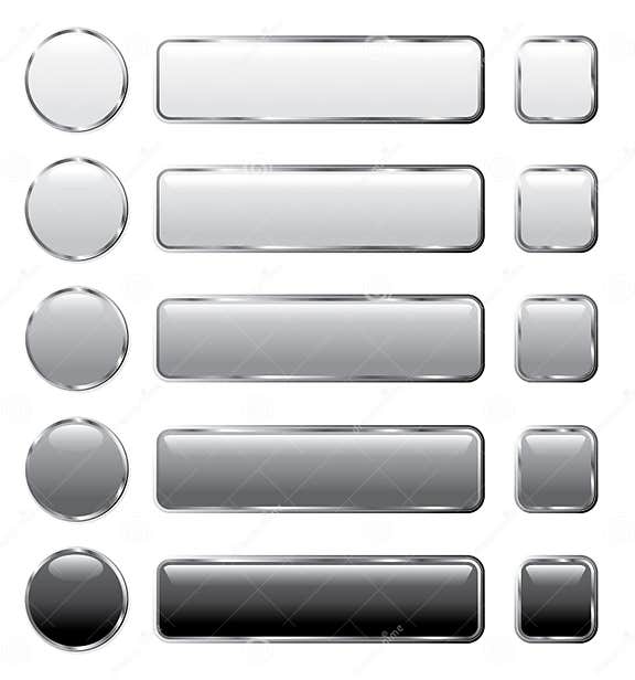 Gray web buttons long stock vector. Illustration of glossy - 9792497