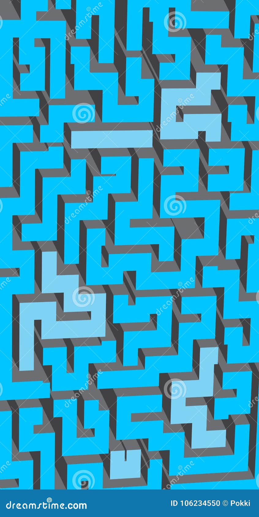 Blue Maze Heart On White Background,3D Render Stock Photography ...