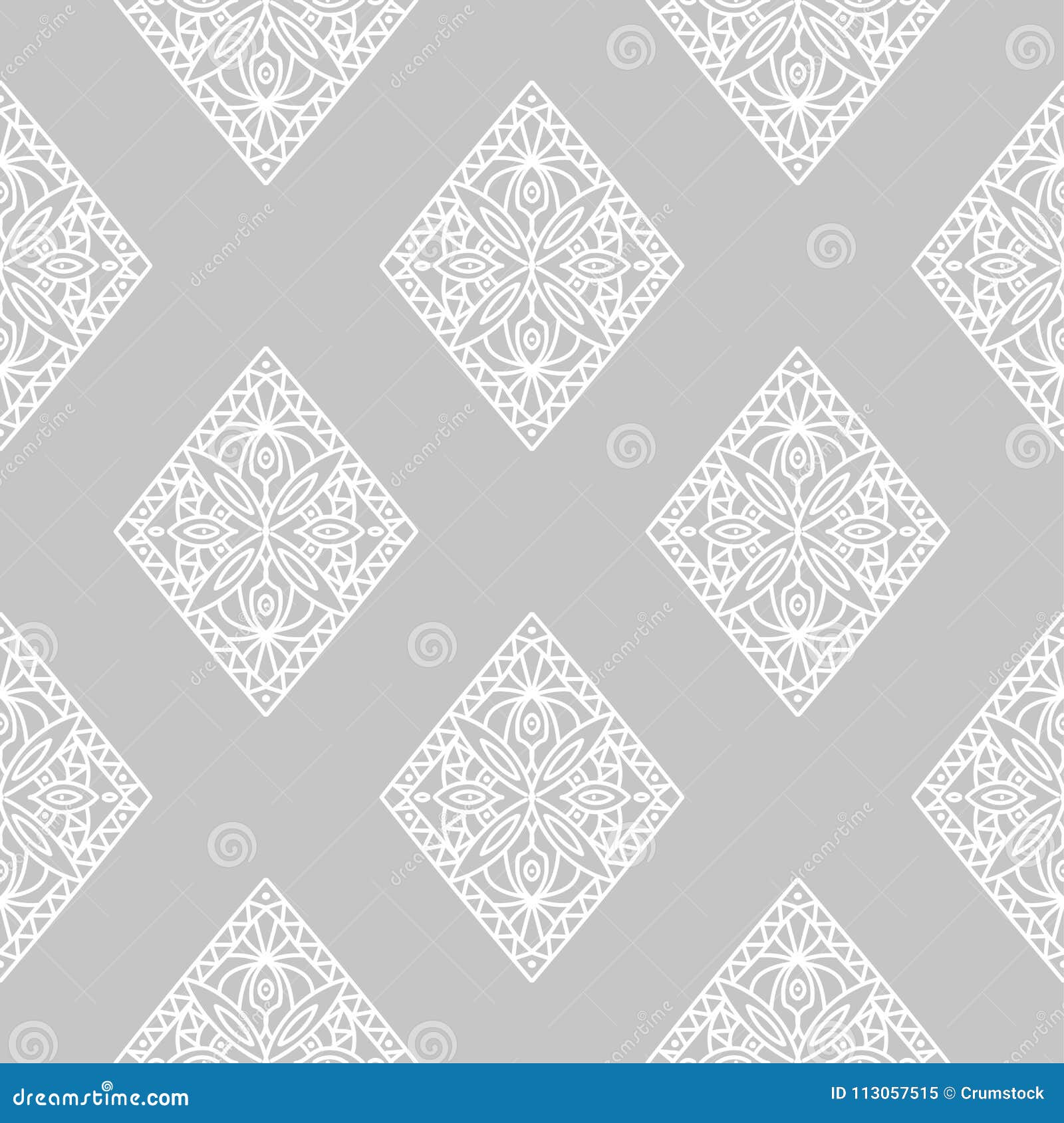 Gray and White Geometric Seamless Pattern Stock Vector - Illustration ...