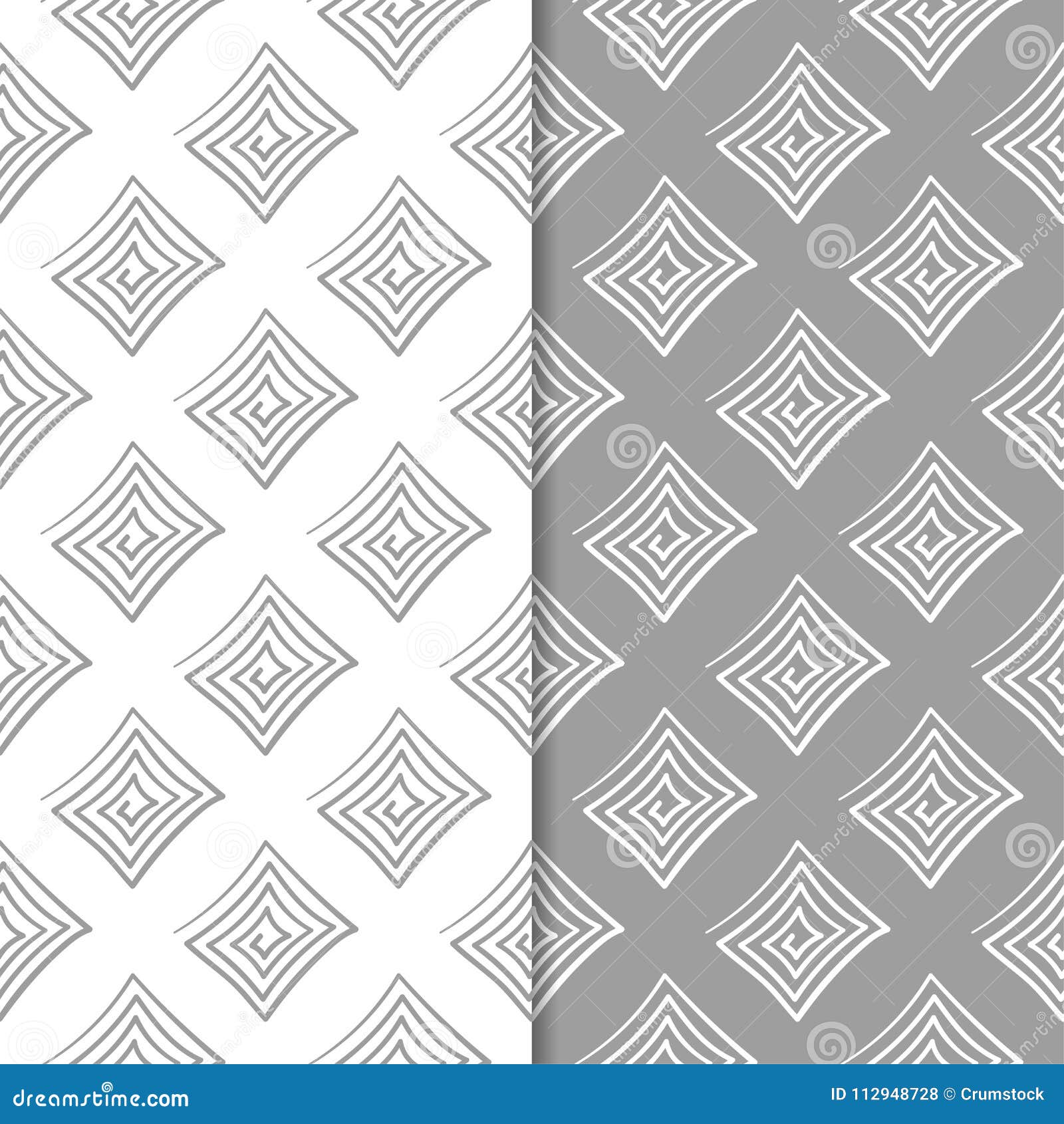 Gray and White Geometric Set of Seamless Patterns Stock Vector ...