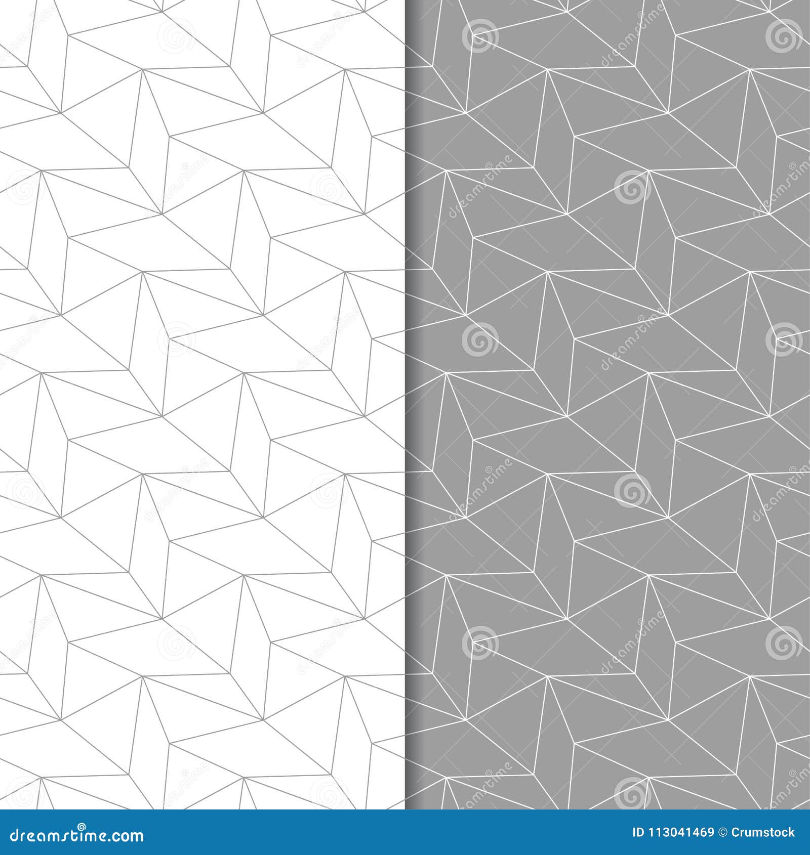 Gray and White Geometric Set of Seamless Patterns Stock Vector ...