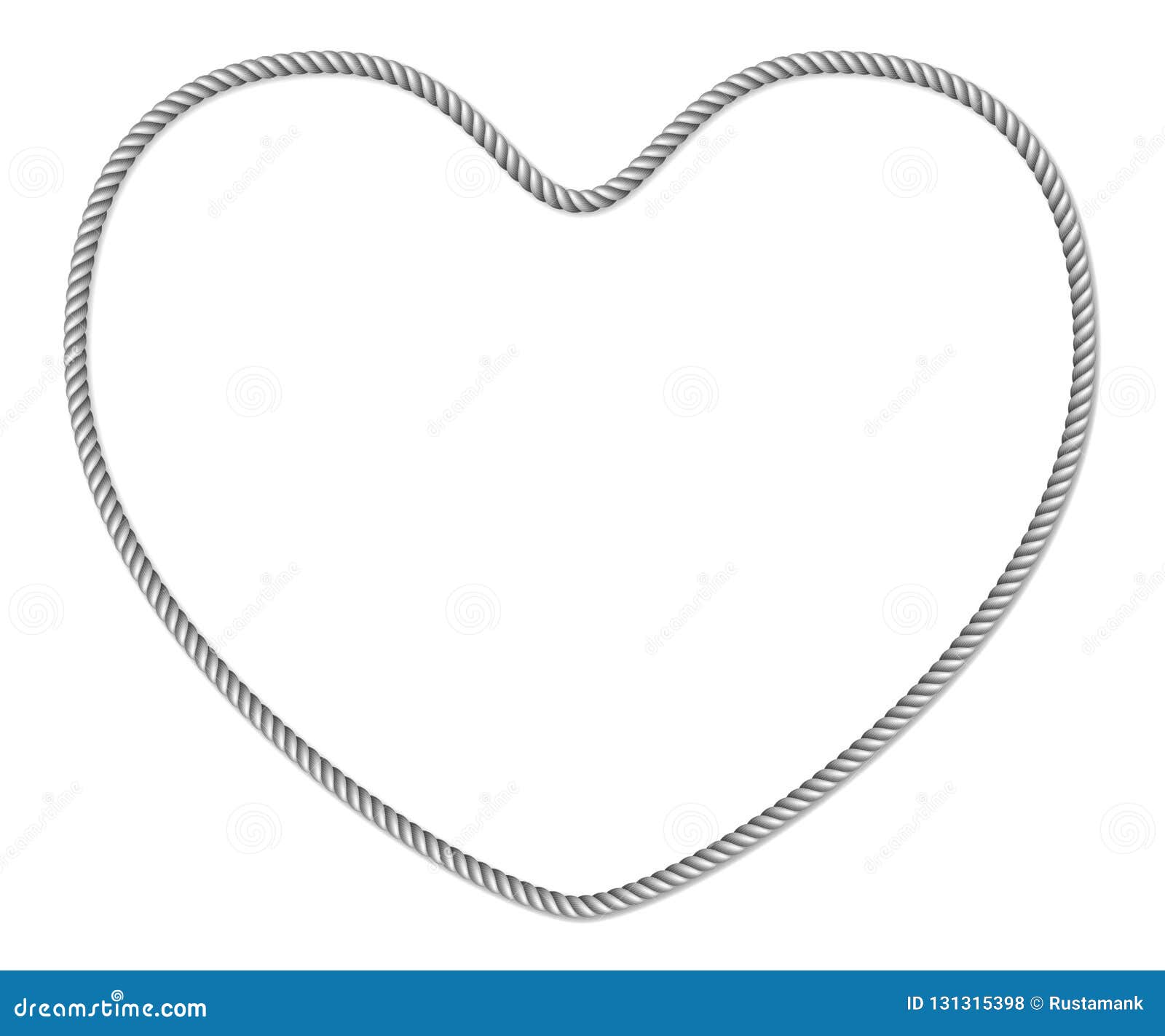 Gray White Rope, Heart Shaped Border, Vector Frame Stock Vector ...