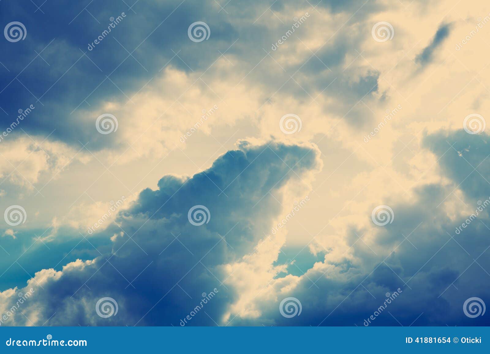 White Storm Clouds Float Across The Blue Sky. Beautiful Atmospheric ...