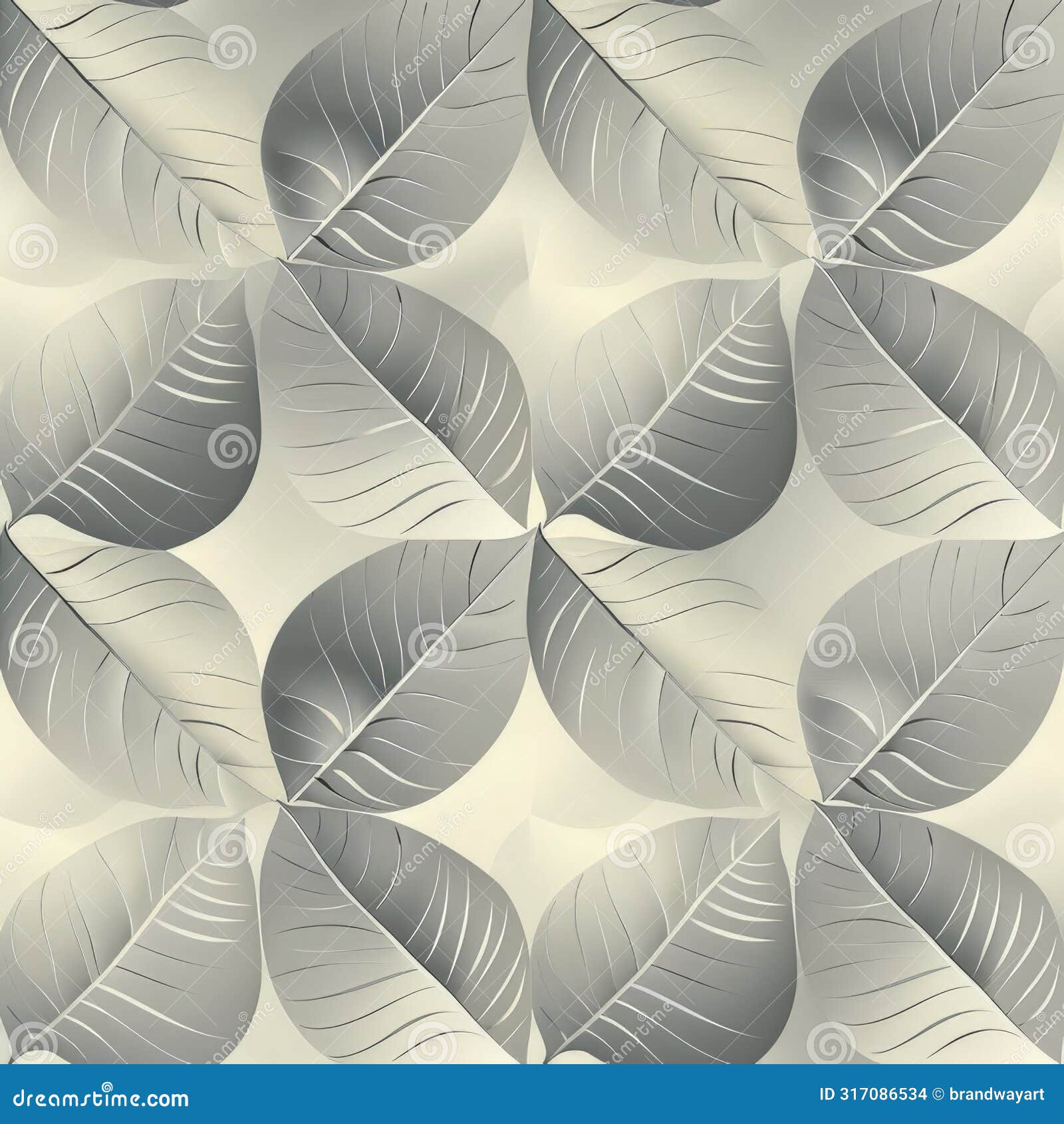 Gray and White Wallpaper with Leaf Pattern Stock Illustration - Illustration of interior ...