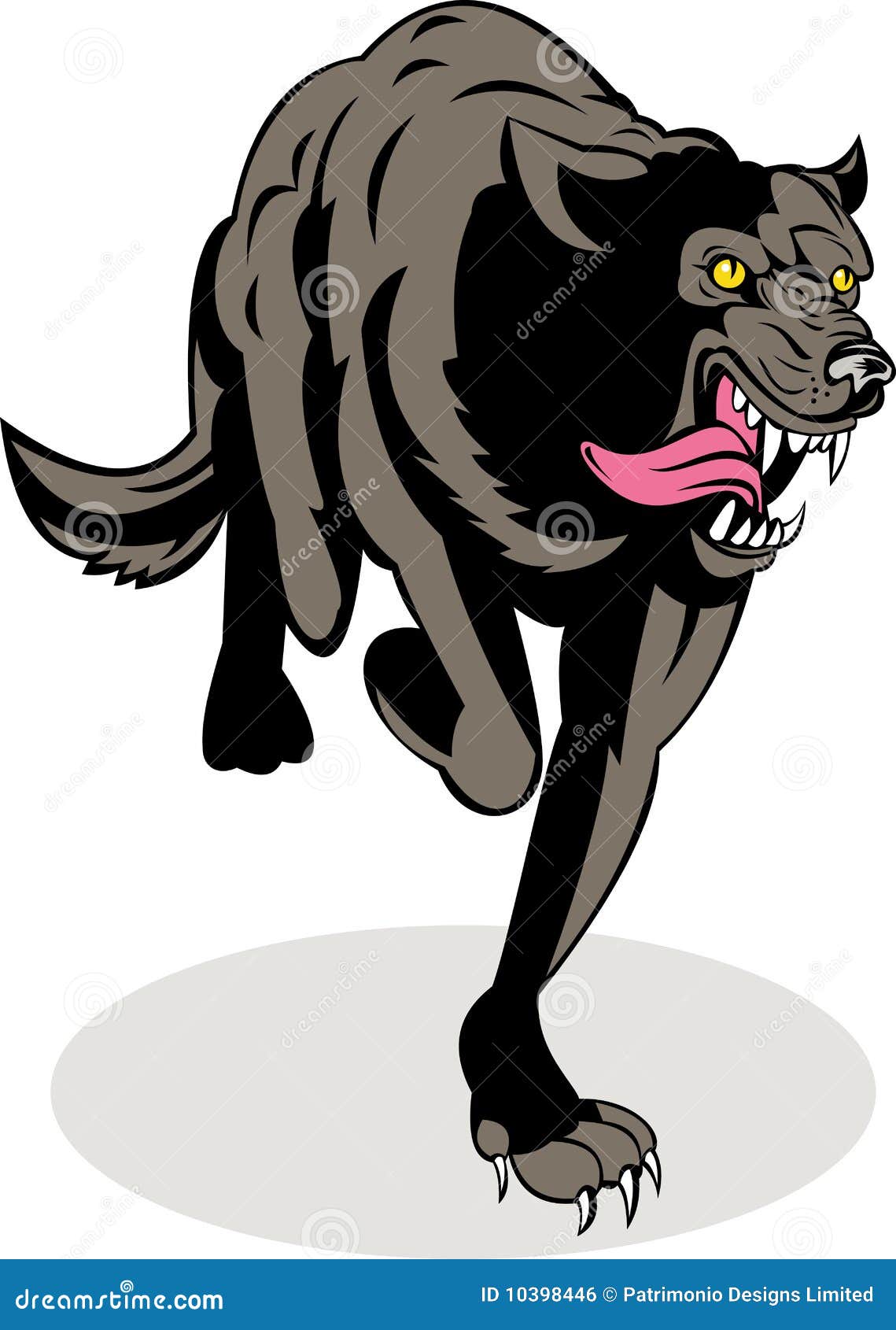 Gray Wolf Trotting Vector Illustration | CartoonDealer.com #134510490