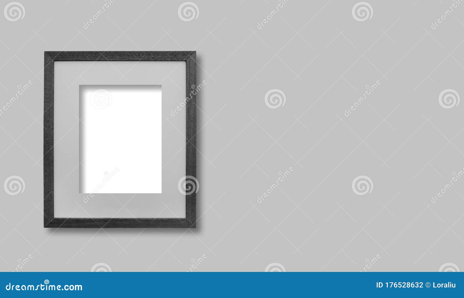 Gray Wooden Frame on Monochrome Background. Simple Mockup for Design ...