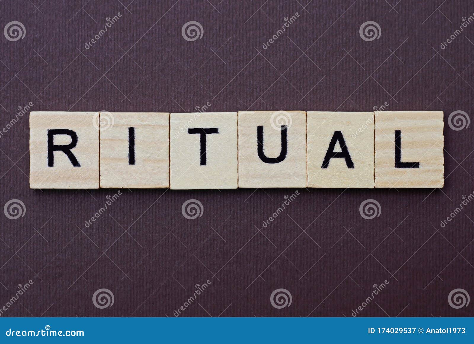 Gray Word Ritual from Small Wooden Letters Stock Image - Image of ...