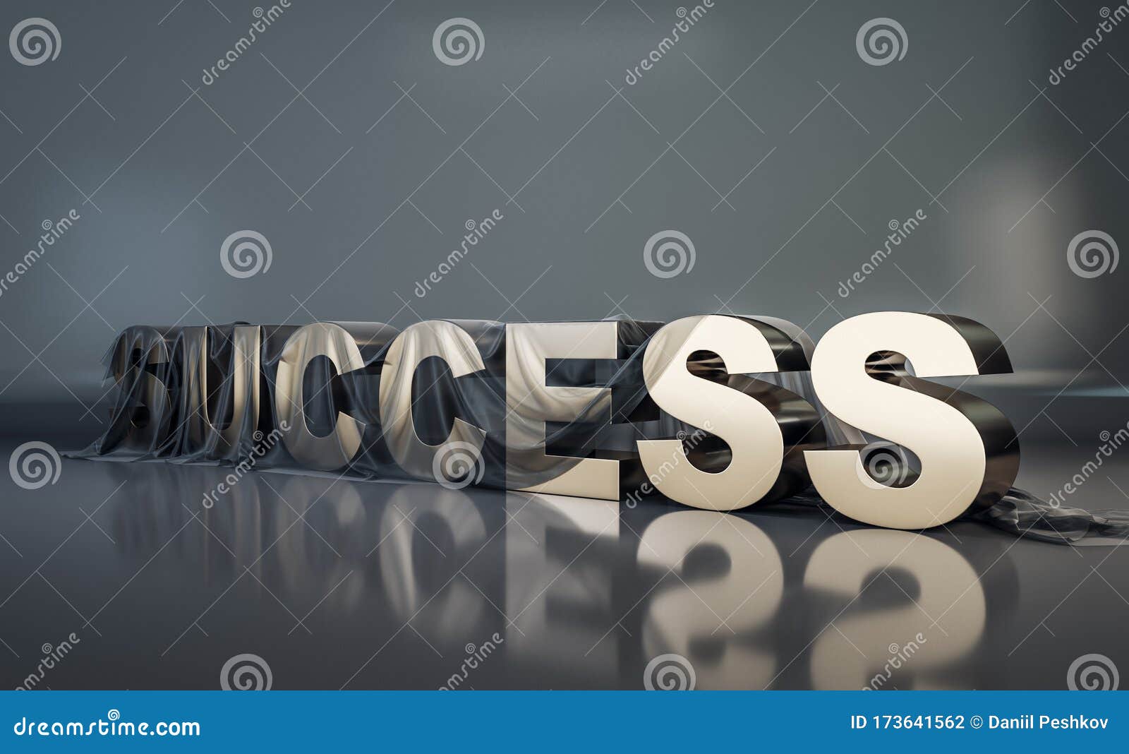 Gray Word Success is Covered Stock Illustration - Illustration of ...