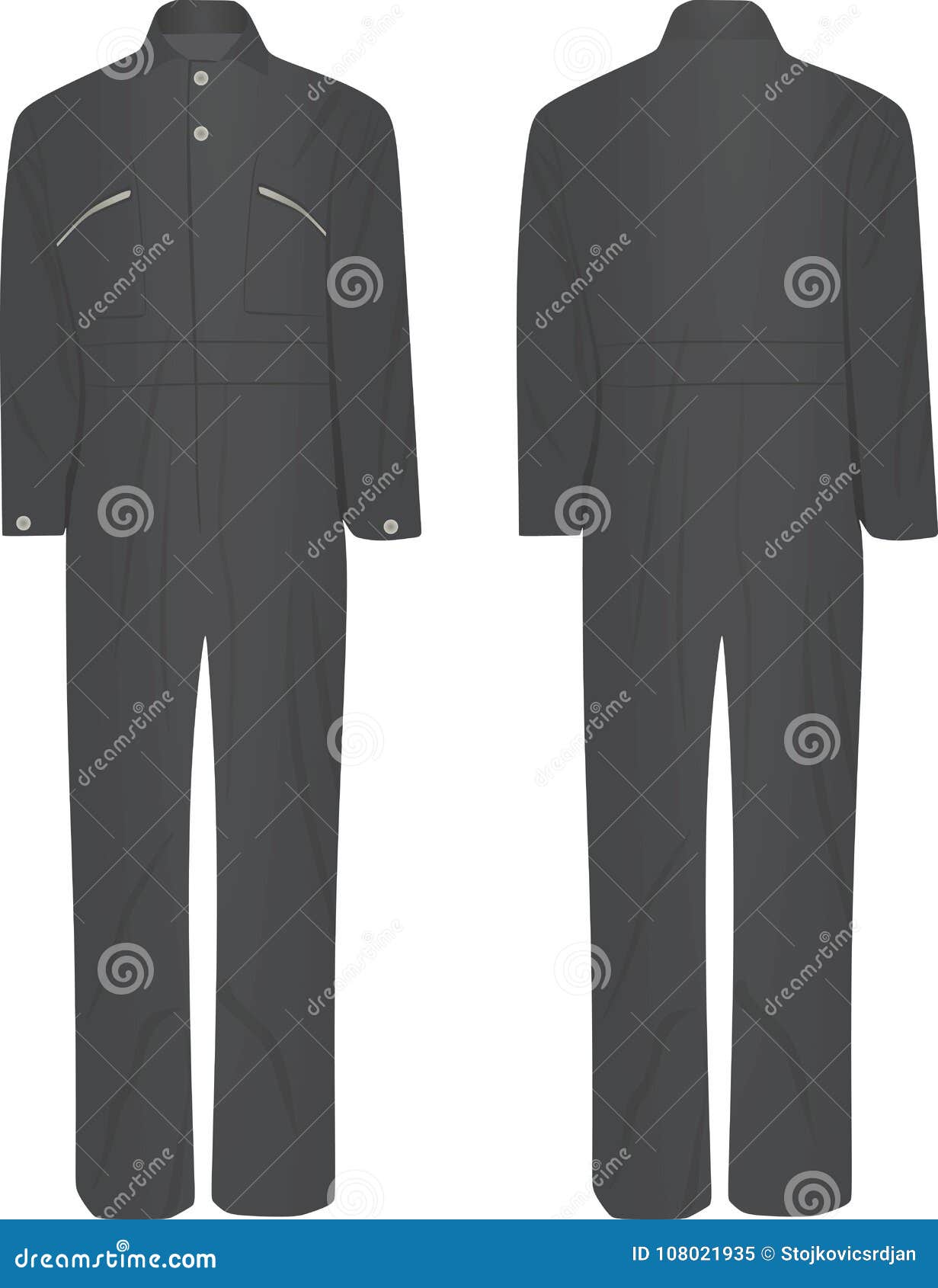 Gray working uniform stock vector. Illustration of male - 108021935