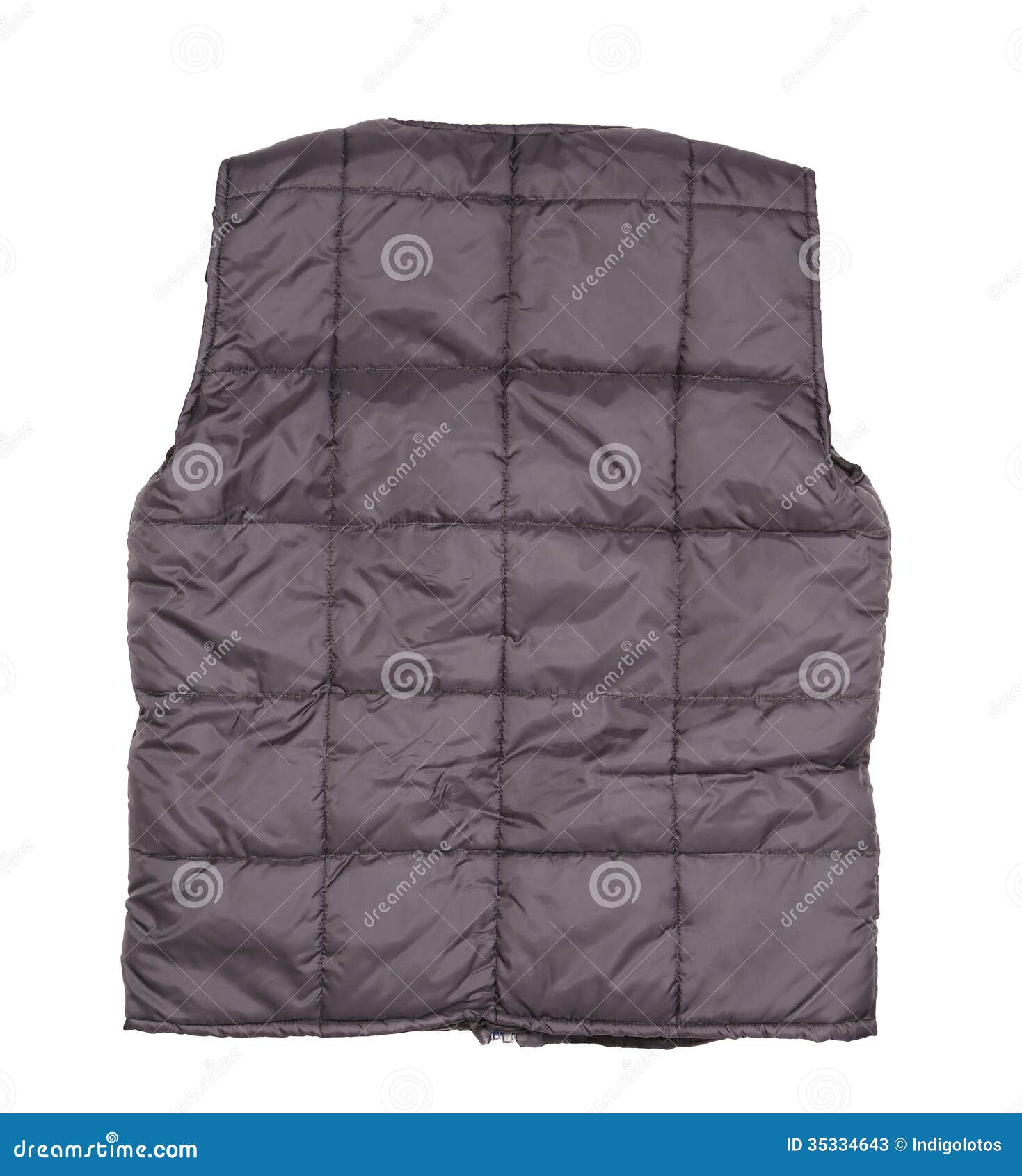 Gray Working Winter Vest. Back View Stock Image - Image of sign, grey ...