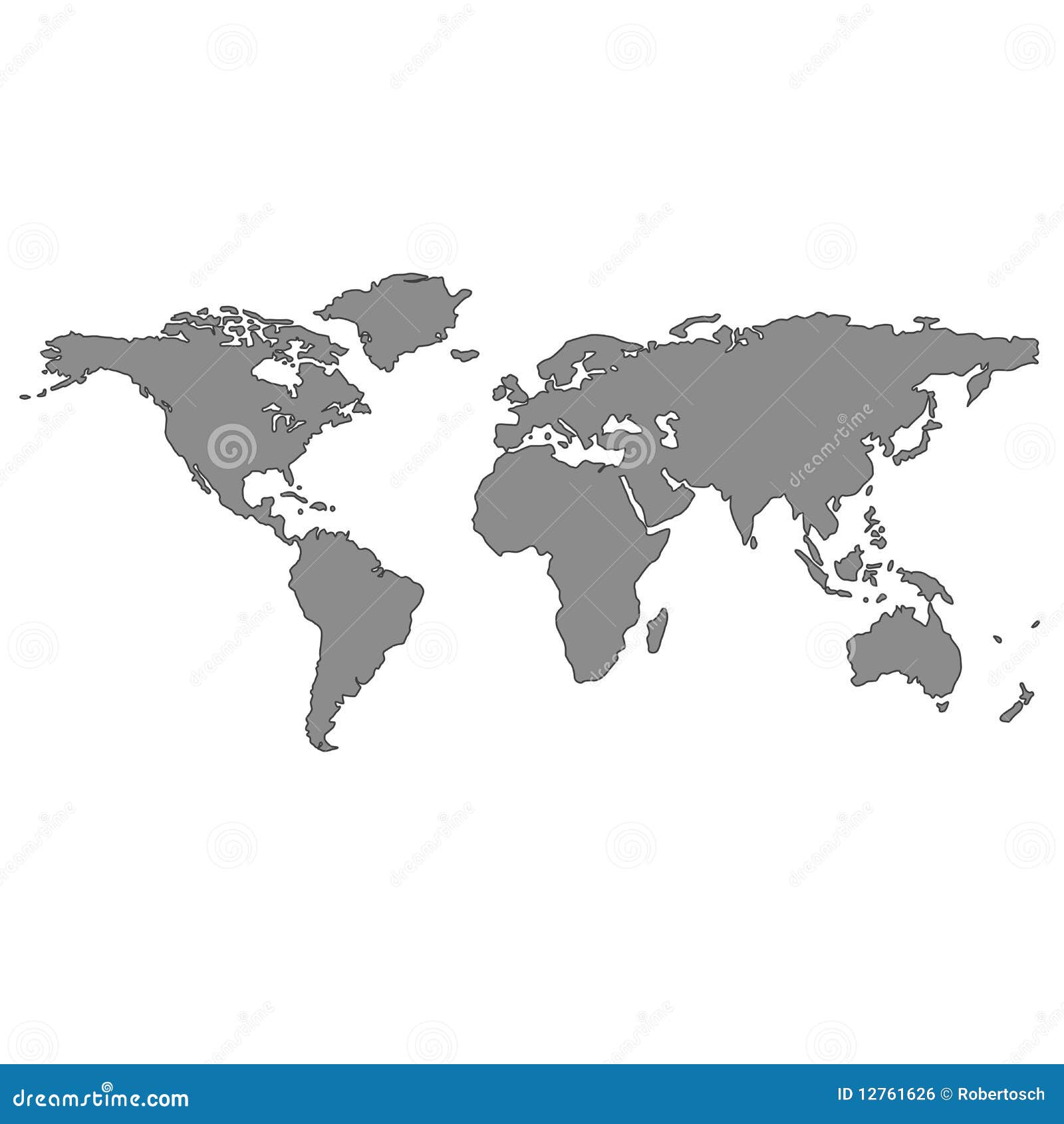 Gray world map stock vector. Illustration of australia - 12761626