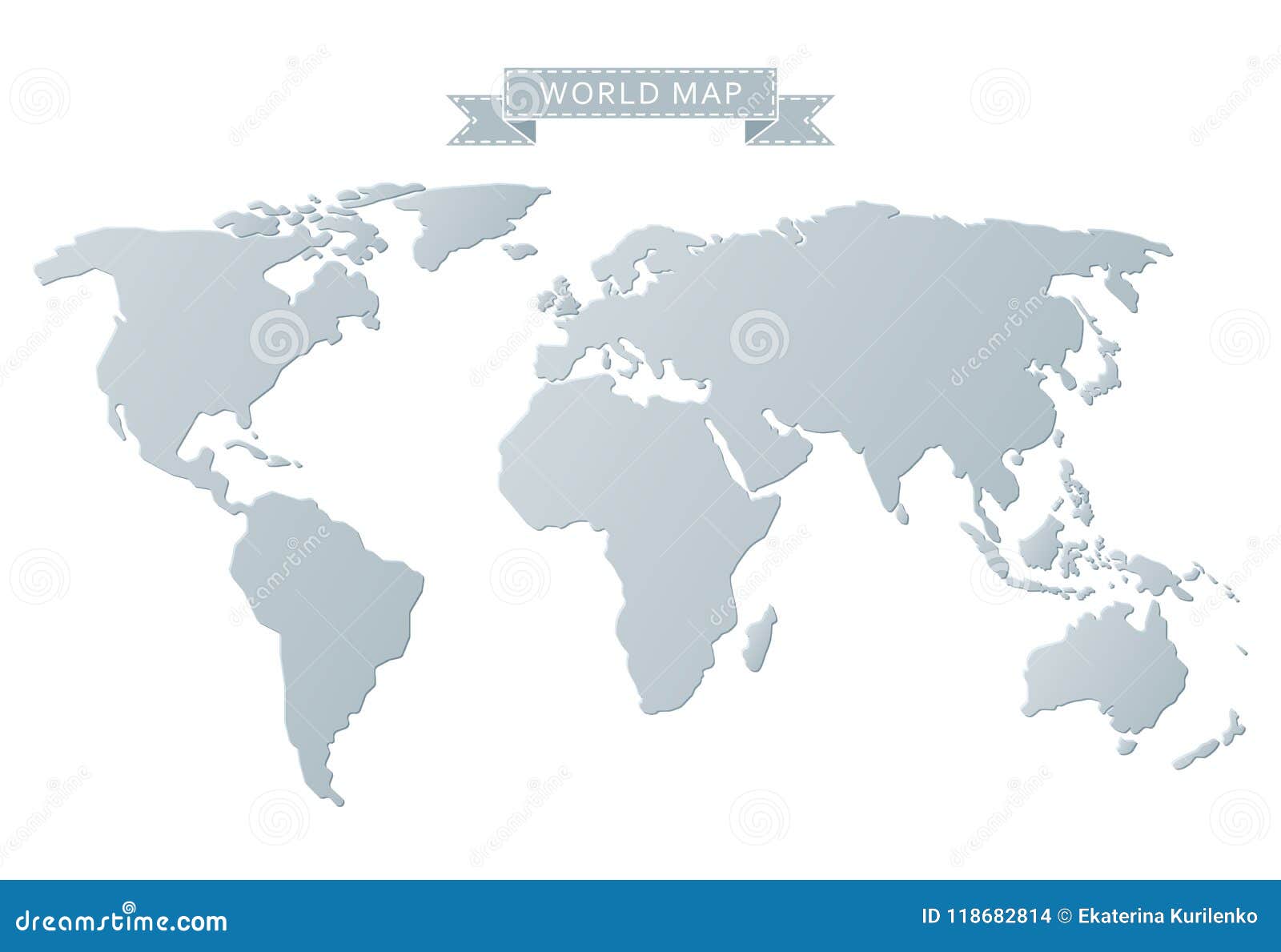 Gray world map stock vector. Illustration of country - 118682814