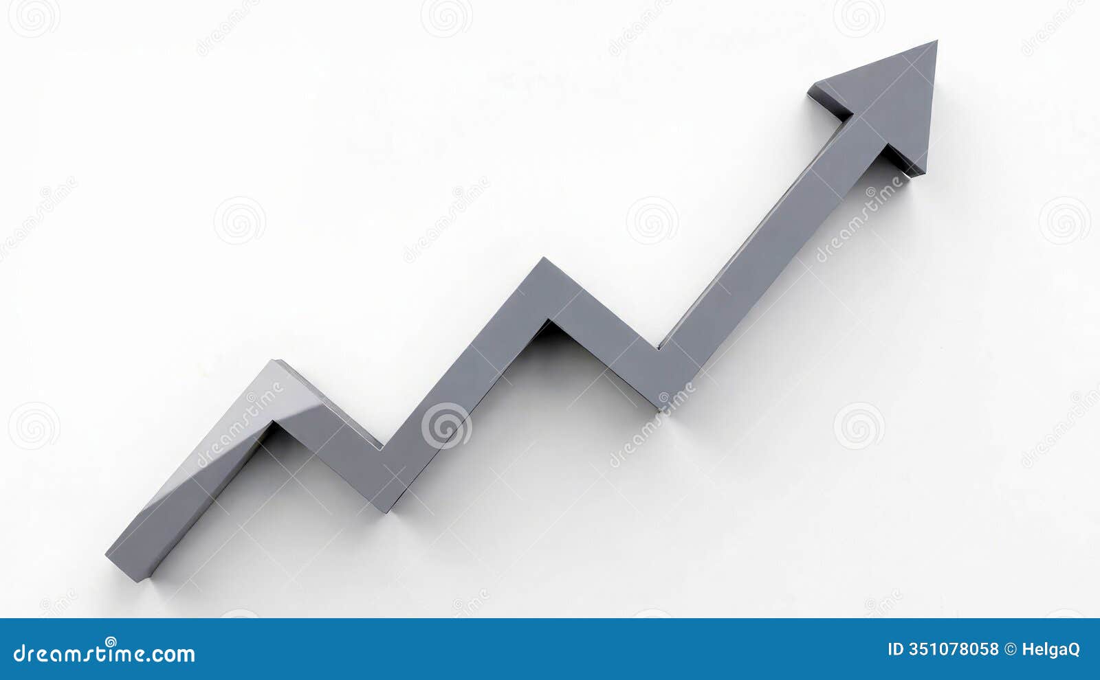 Gray Zigzag Arrow Symbolizing Upward Growth on White Background Stock ...