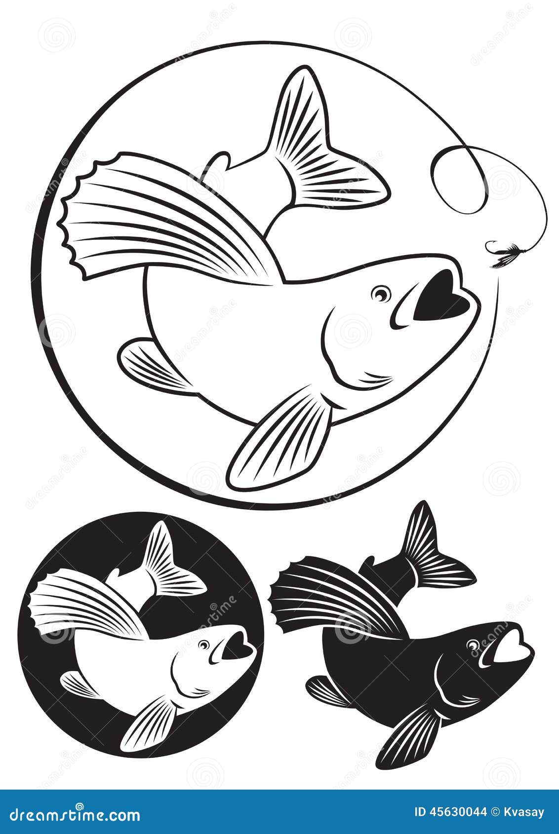 Grayling stock vector. Illustration of fish, grayling - 45630044
