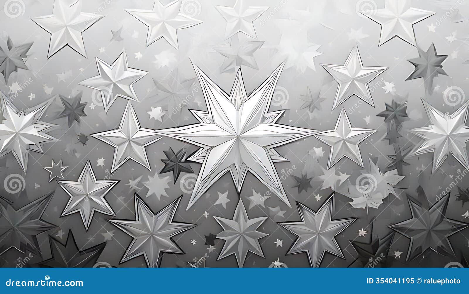 A Grayscale Abstract Design with Layered, Star-shaped Elements of ...