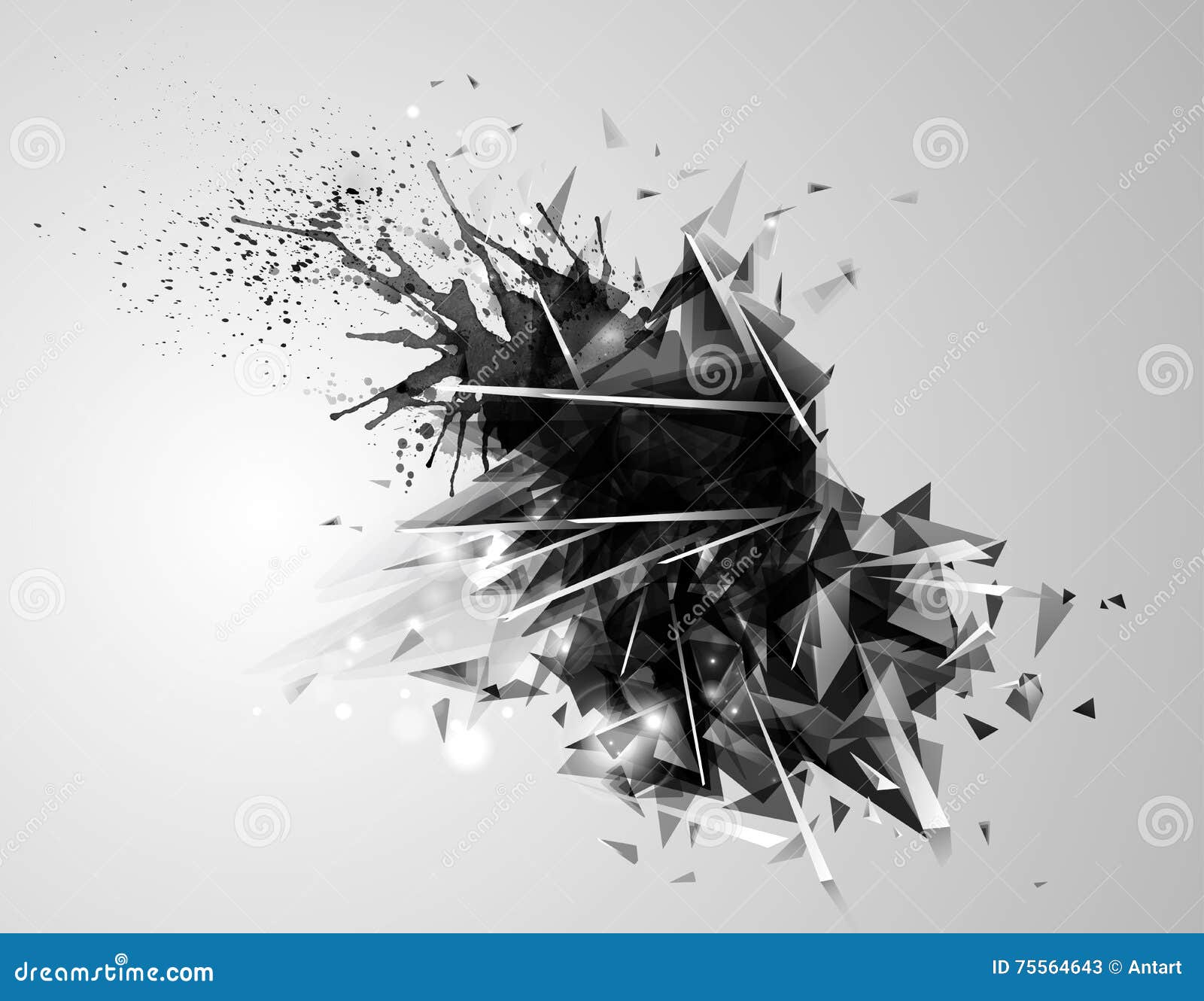 Grayscale Abstract Geometric Figure. Stock Vector - Illustration of ...