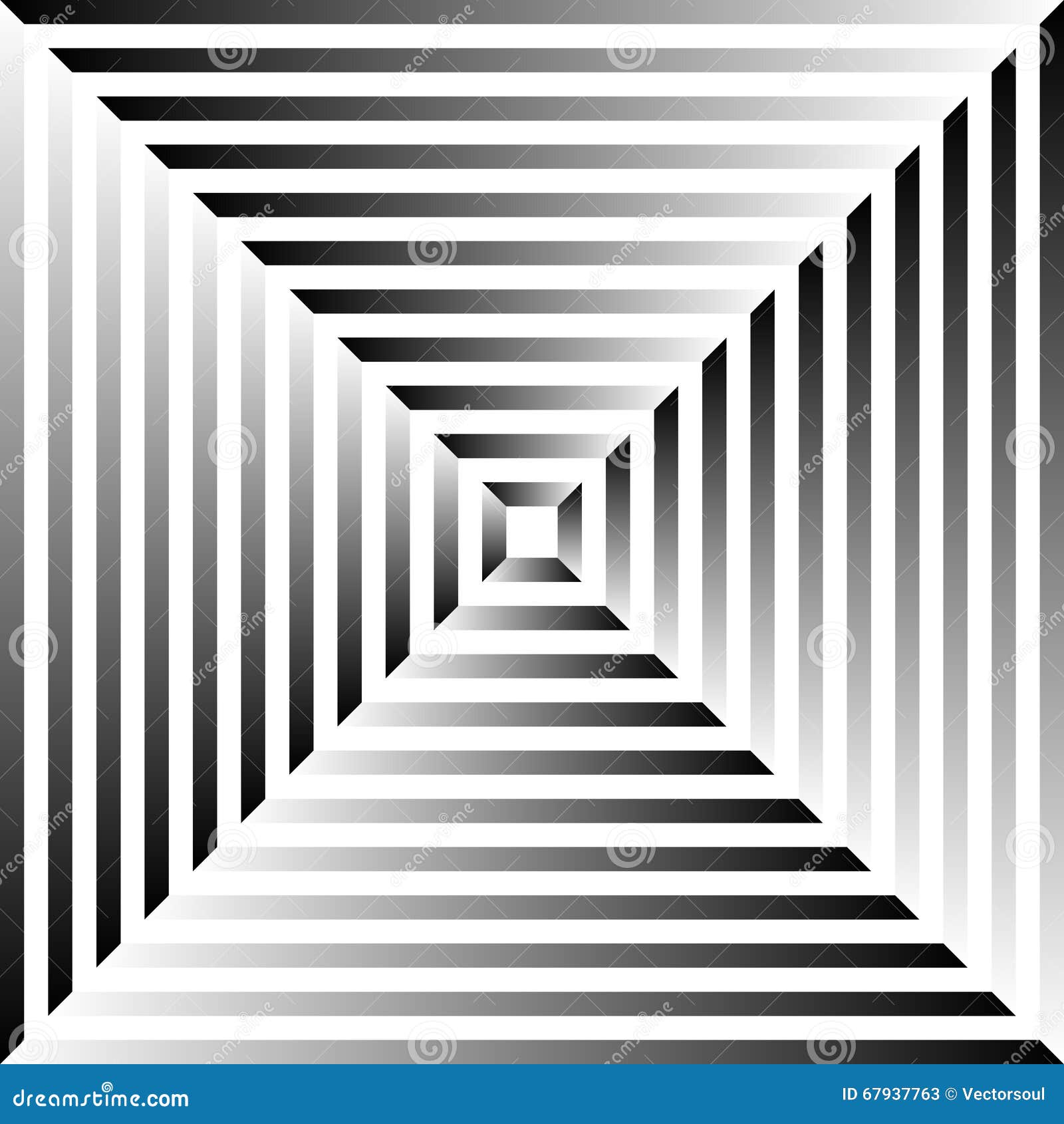 Grayscale Abstract Pattern, Background with Radiating Squares Stock ...