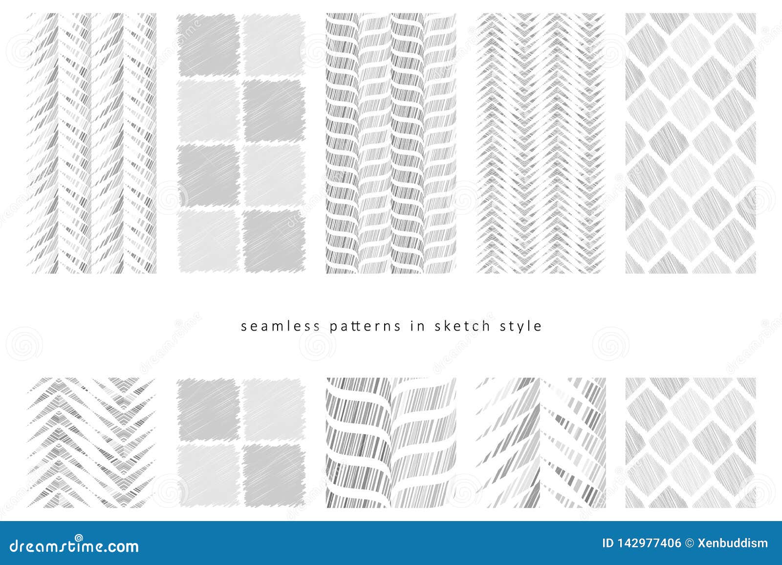 Grayscale Abstract Seamless Patterns Stock Vector - Illustration of ...